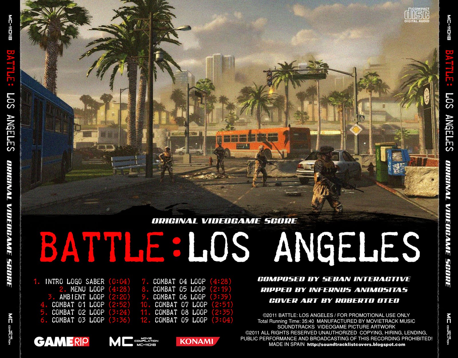 Soundtrack List Covers: Battle: Los Angeles Videogame (Seban Interactive)