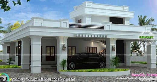 homes-design: Single floor decorative flat roof house