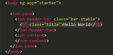 Create your first ionic framework app Hello World