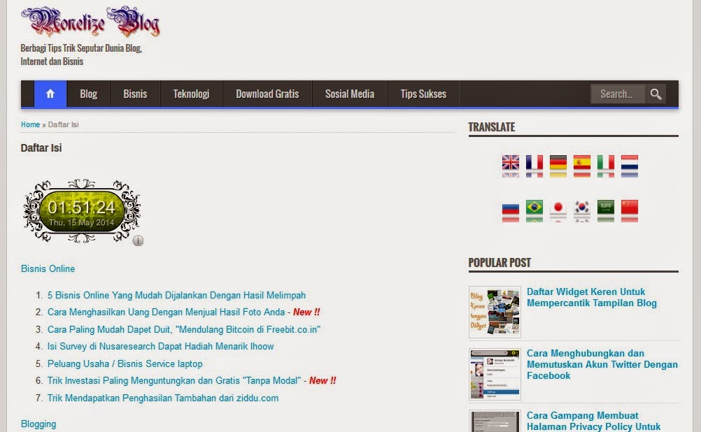 Cara Mudah Membuat Halaman Daftar Isi / Sitemap / Peta Situs di Blogger ...