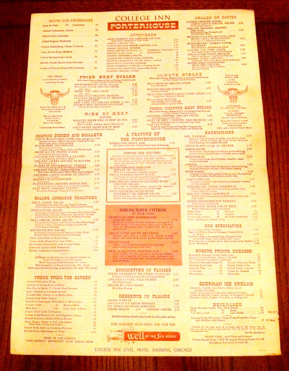 and everything else too: College Inn Porterhouse '50