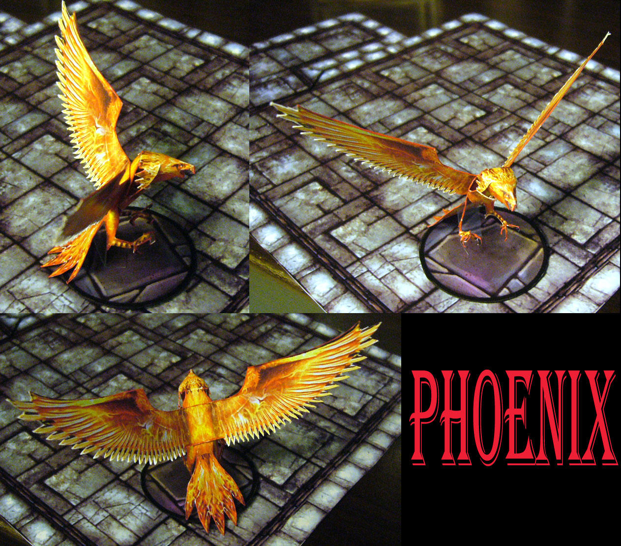 Fantasy Paper Miniature Models: Green dragon, phoenix and other ...