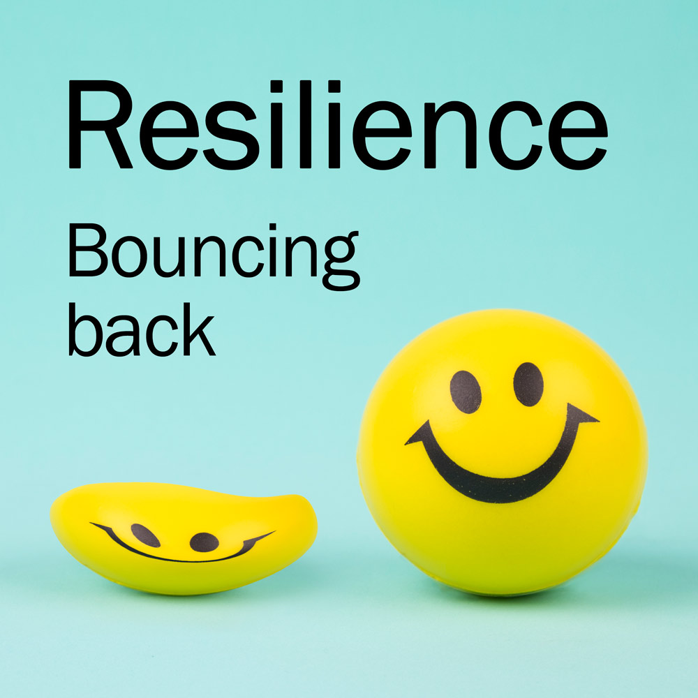RESILIENCE Bouncing Back Words Pictures