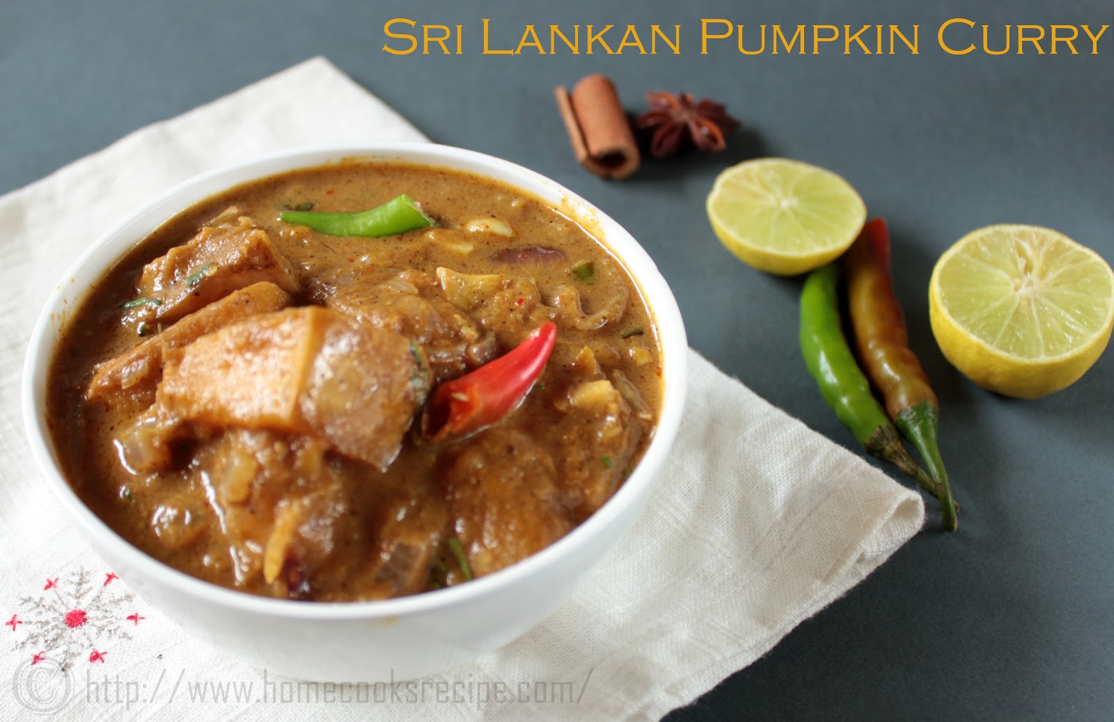 Sri Lankan Pumpkin Curry ~ Wattakka kalu pol | Home Cooks Recipe