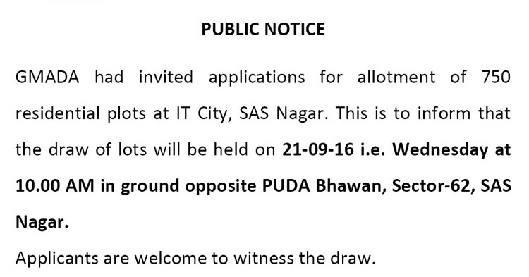 GMADA Flats Results 2023 Residential Plots Draw at gmada.gov.in ...