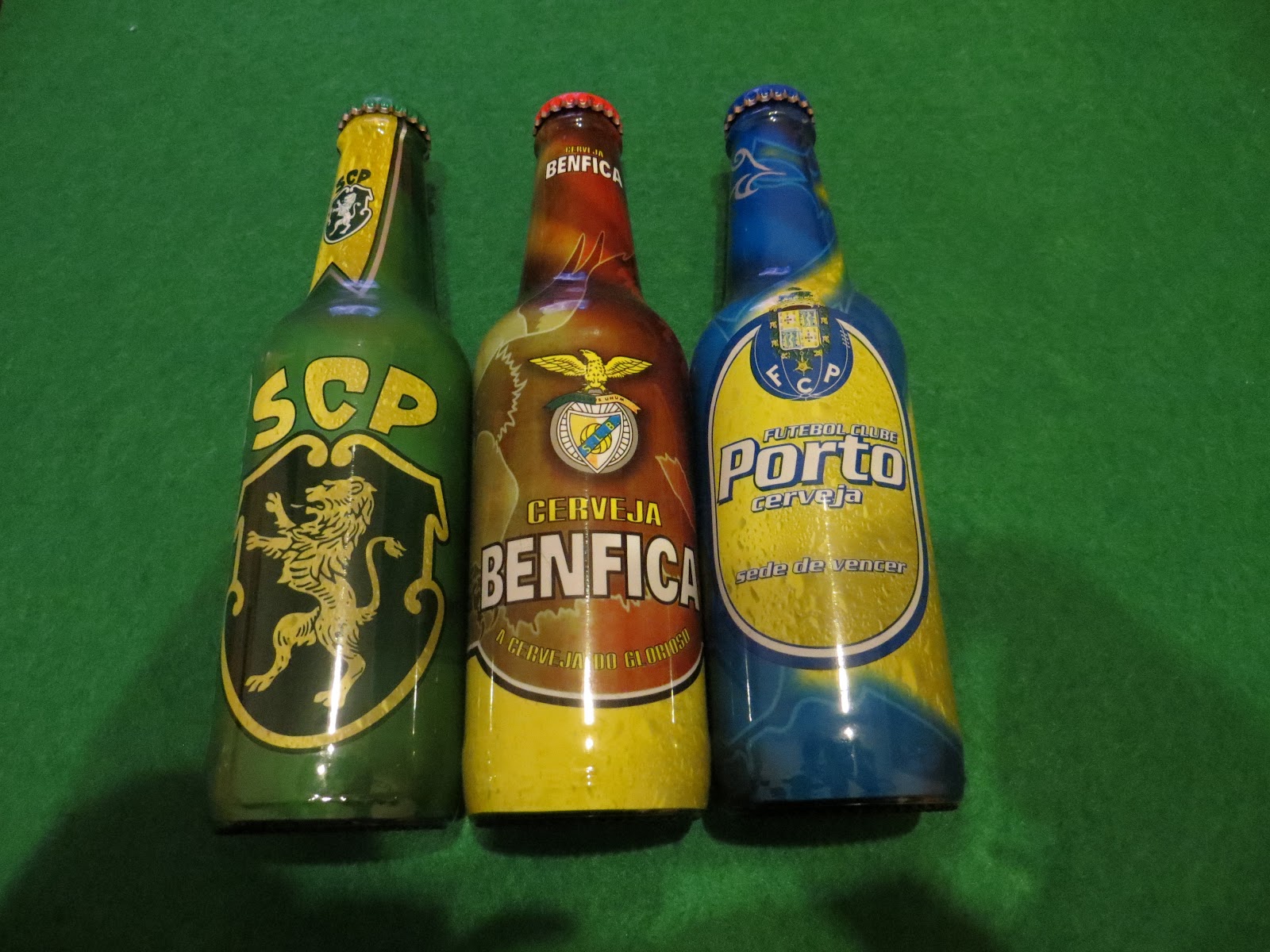 Proposta Irrecusável: Garrafas de cerveja Benfica, Sporting e Porto