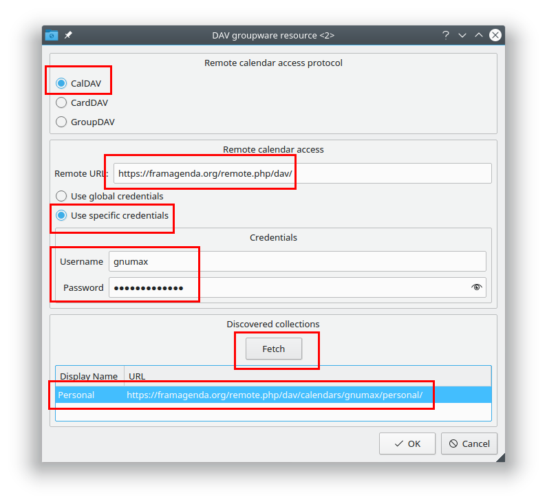 Integrate KOrganizer on GNU/Linux with Framasoft Calendar Service