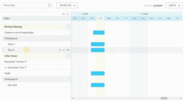 Bitrix24 customization example - tasks list grouping by responsible person