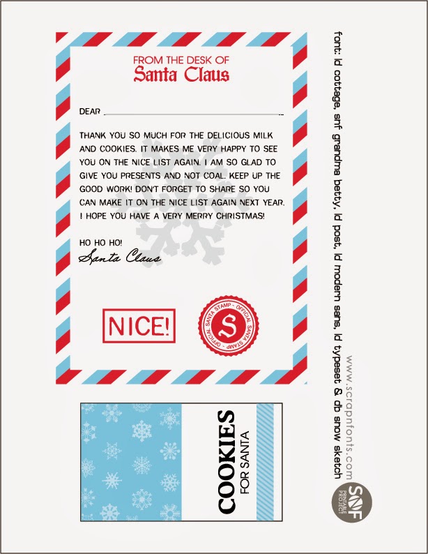 Fontaholic: FREEBIE FRIDAY: Note From Santa