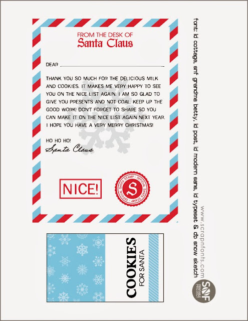 Fontaholic: FREEBIE FRIDAY: Note From Santa