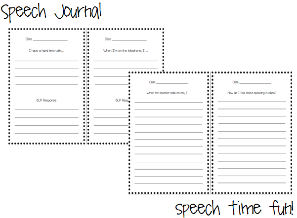 Speech Journals! - Speech Time Fun: Speech and Language Activities