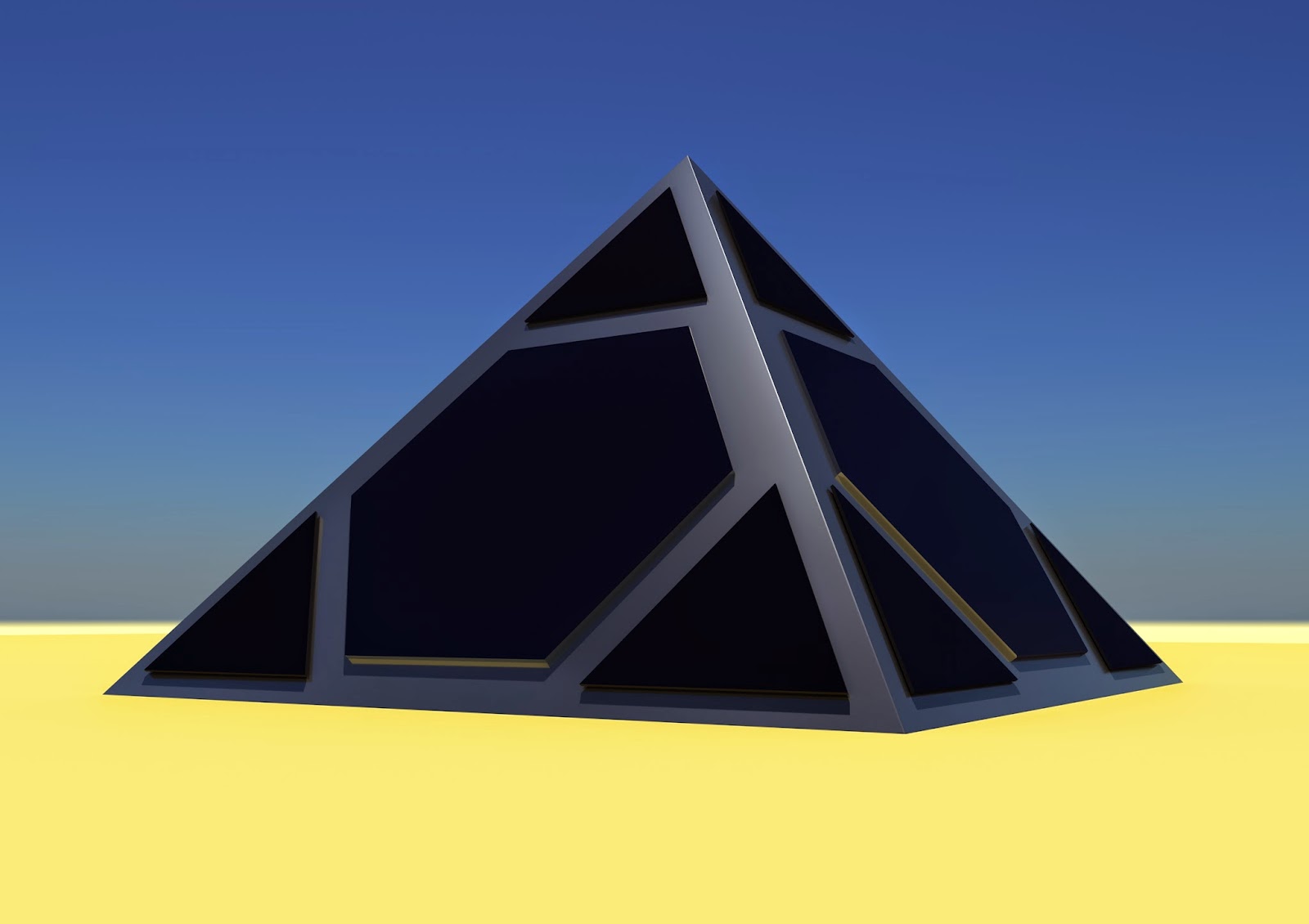Mason Youngs Graphic Design: 3D Model Futuristic Pyramid (Desert Render)