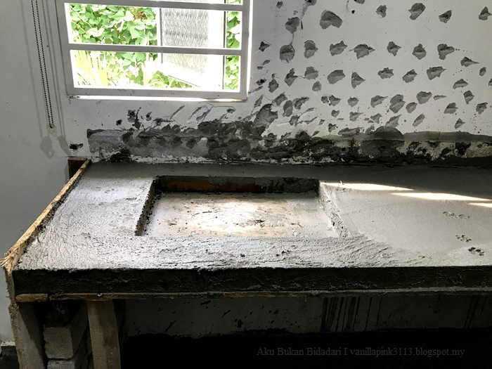 aku bukan bidadari: Wet Kitchen : table top konkrit