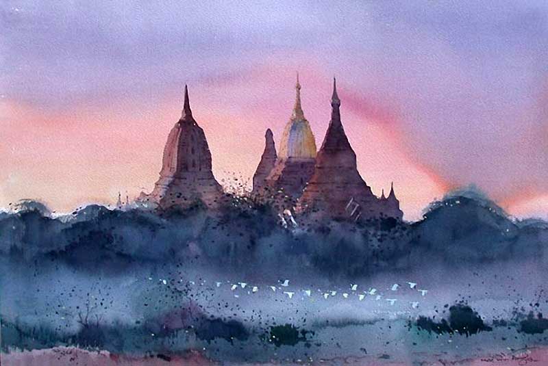 Myoe Win Aung, 1972 | Watercolour painter | Tutt'Art@ | Pittura ...