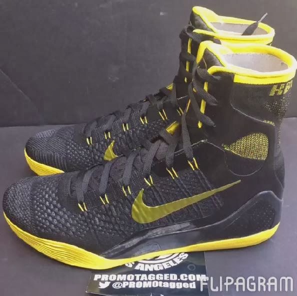THE SNEAKER ADDICT: Nike Kobe 9 IX Elite Black/Yellow Sneaker (Detailed ...