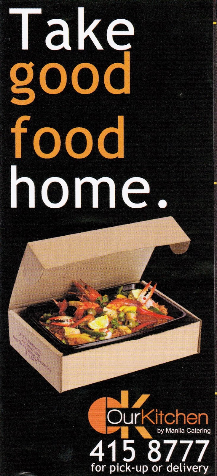 Menus in Manila: Our Kitchen Menu (by Manila Catering)