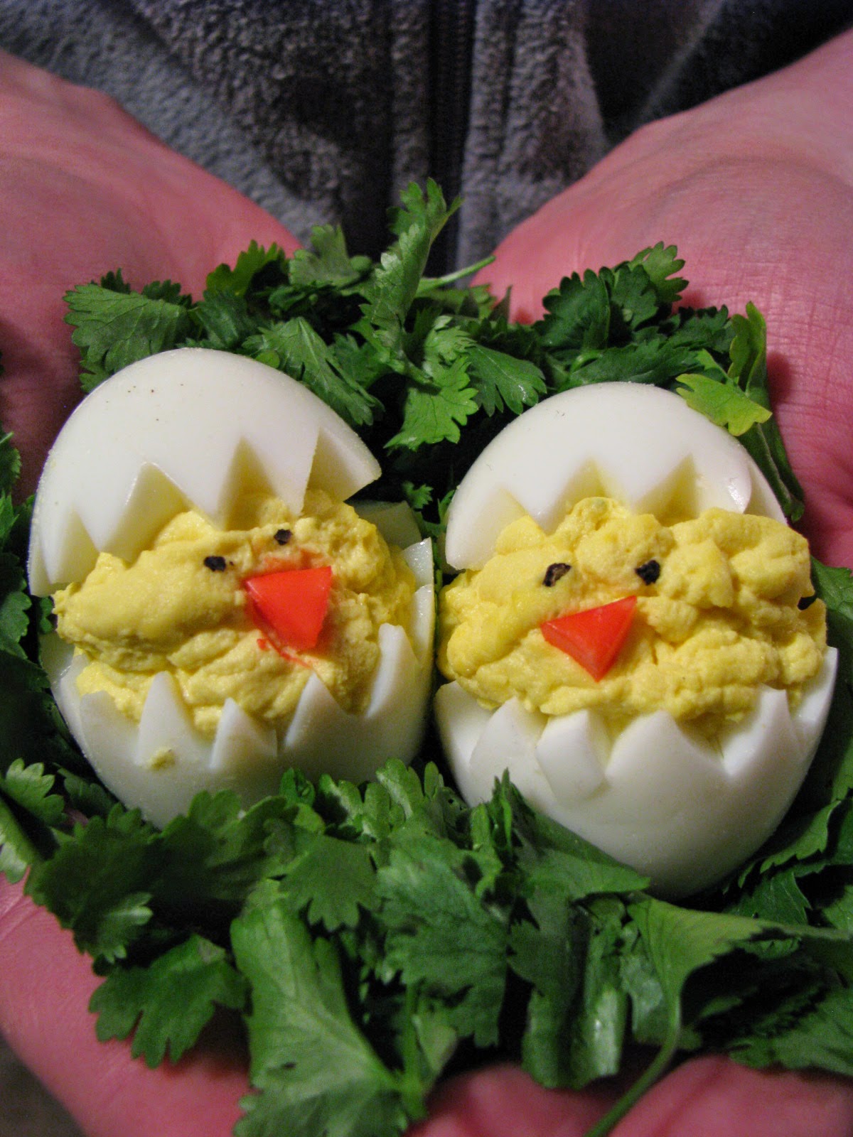 Made by a silly girl, with love.: Hatching Chick Deviled Eggs.