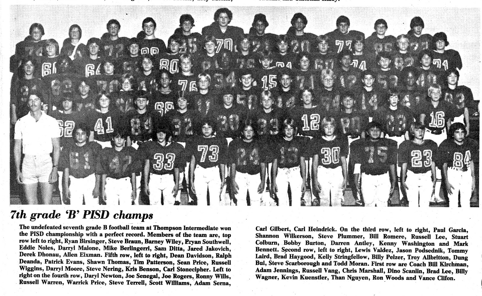 South Belt Houston Digital History Archive: Nov. 25, 1981 Football Team ...