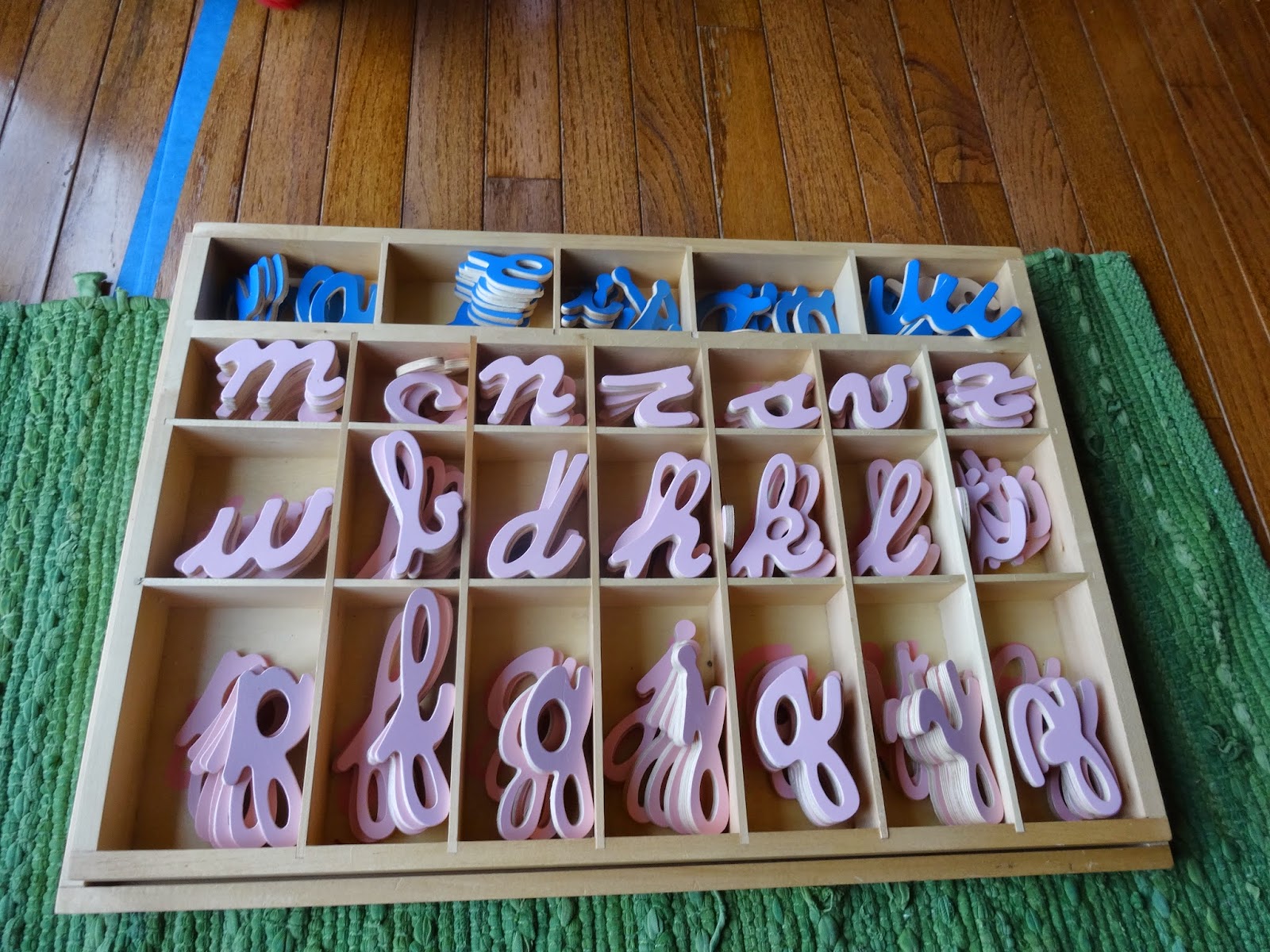 The Joys of Montessori Homeschooling: Moveable alphabet