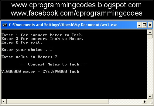 C Programming | Computer | Ms-Excel: Convert Meter to Inch and Inch to Meter