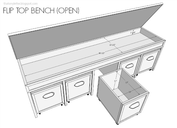 Small wood project ideas: DIY Flip Top Bench Free Plans