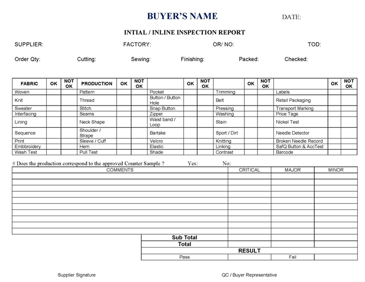 Fabrics supplier: Buyer Inspection System in Garments Sector