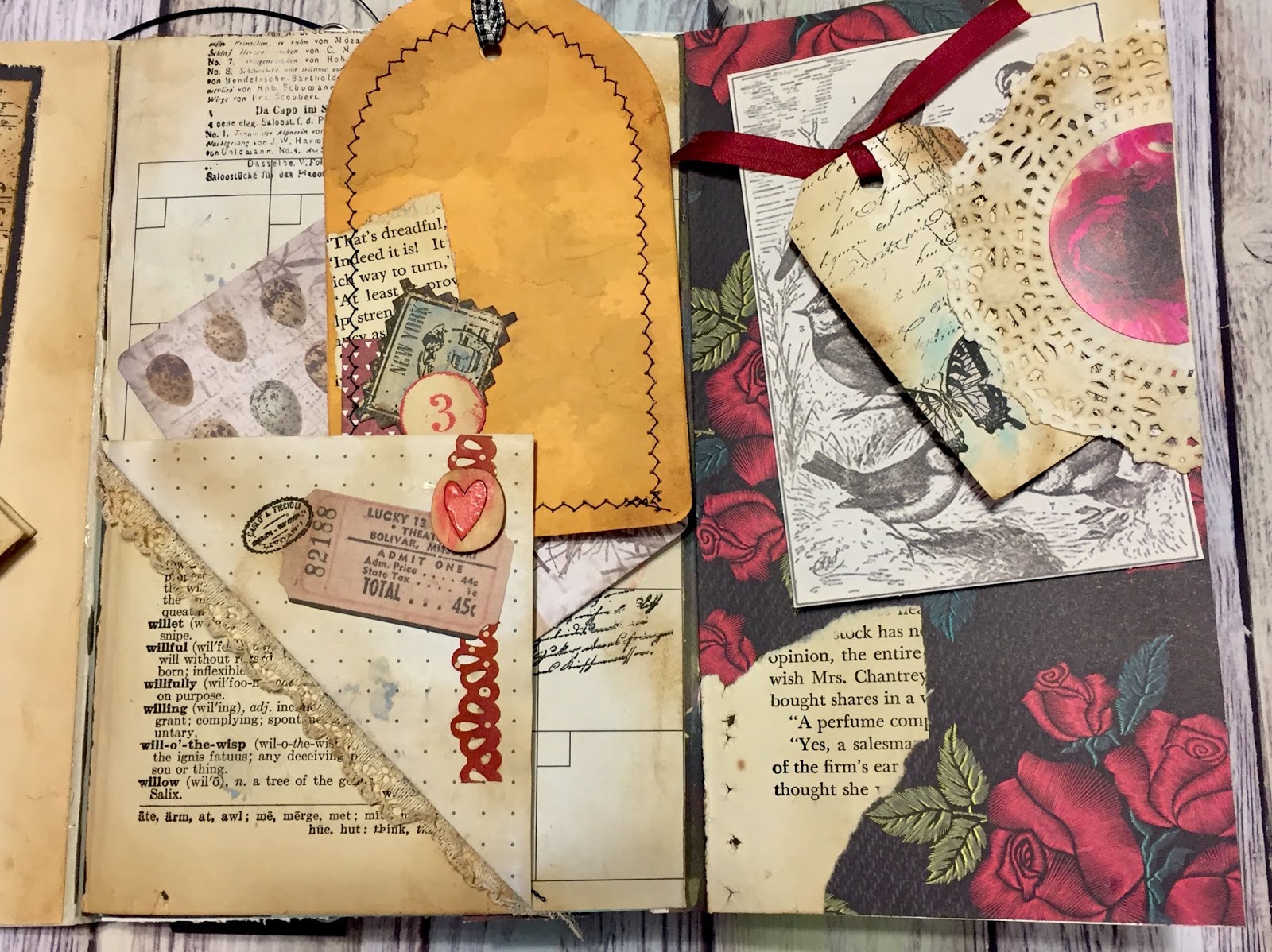 Cindy's Creative Journey: Red and Black Junk Journal Layout Share by ...