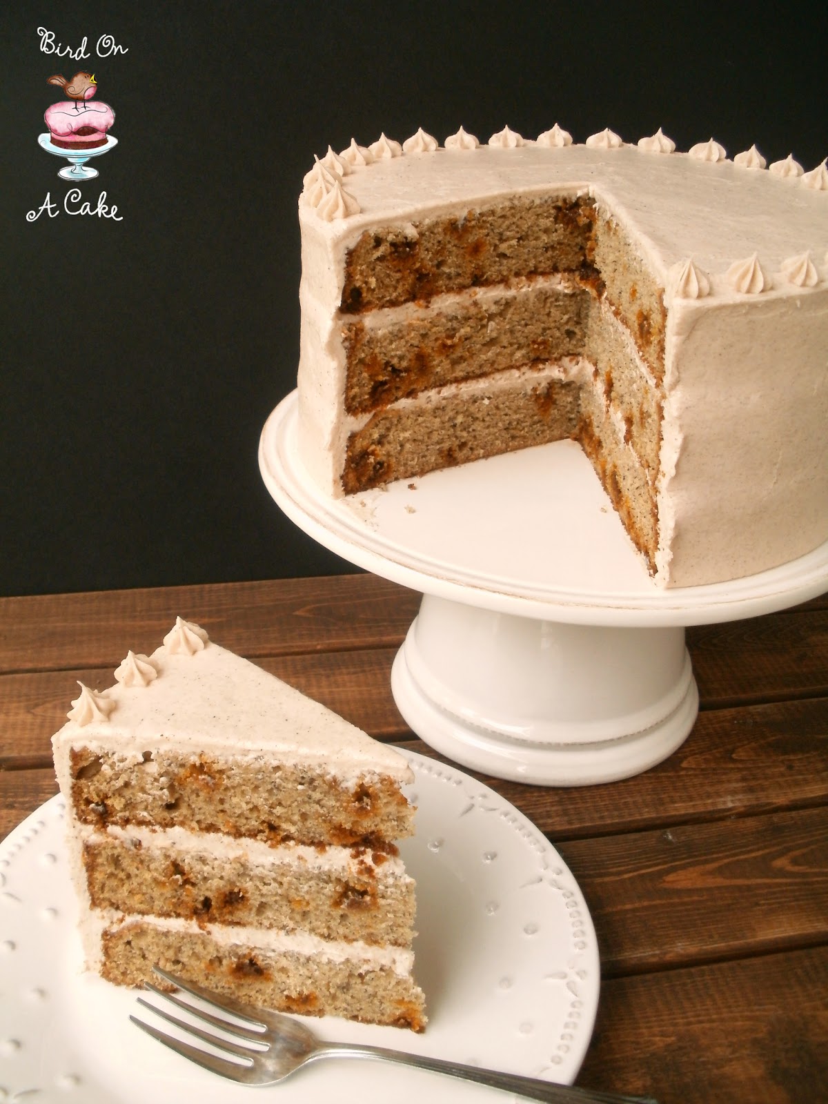 Bird On A Cake: Cinnamon Banana Cake with Cinnamon Cream Cheese Frosting