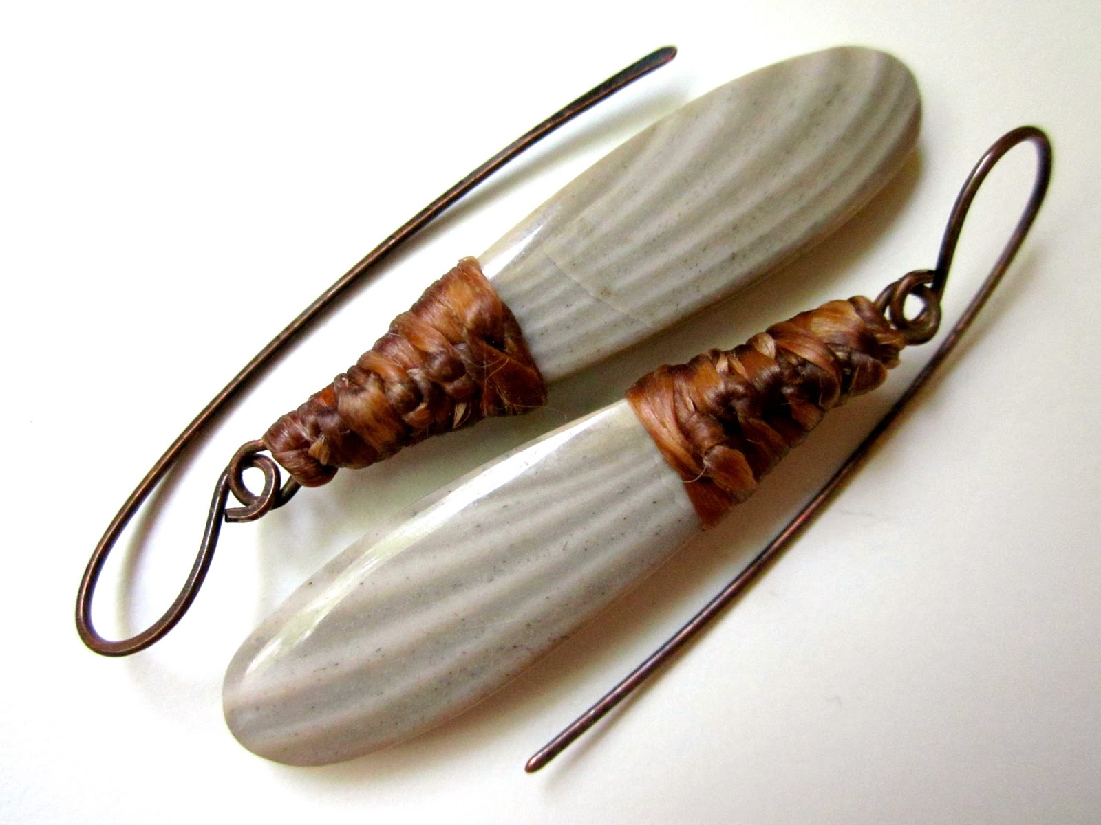 Earrings Everyday: Tangled Up In...Sinew?