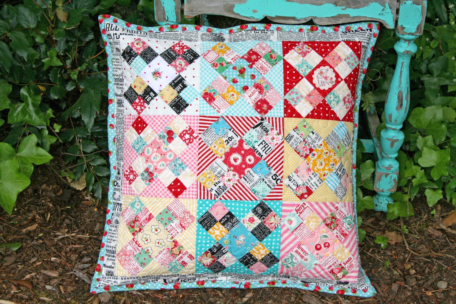 lovely little handmades: all done~ a patchwork mothers dream pillow!