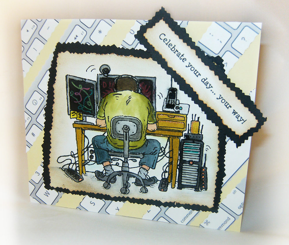 StamperBumper's Crafty Blog =^_^=: Male Computer Birthday Card