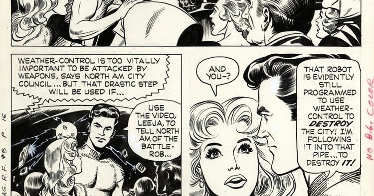 Russ Manning original art - Magnus Robot Fighter #16 page - Pencil Ink