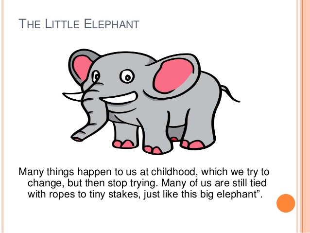 Conditioning of the mind - elephant. and the rope!!