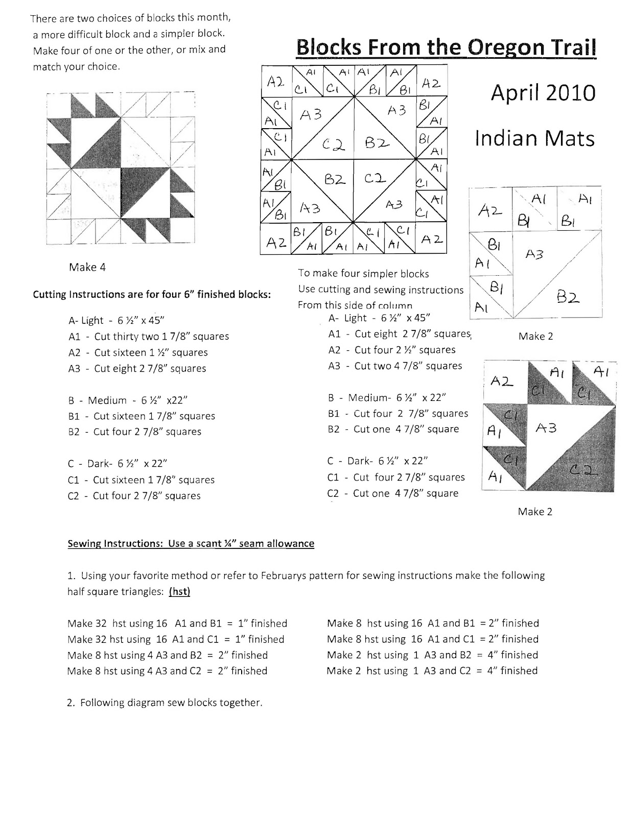 Oregon Trail Quilt: Indian Mats - My Welcome Home Farm