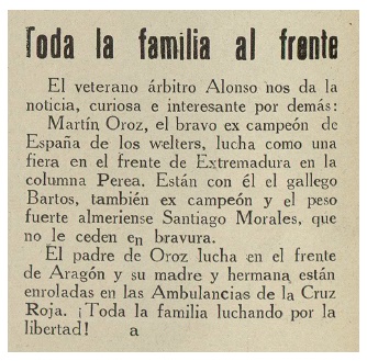 Boxeo 1930s: Martín Oroz "El león español"