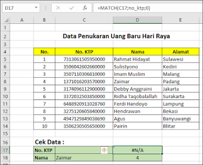 Implementasi Rumus Match di Excel | Belajar Excel Sampai Ahli
