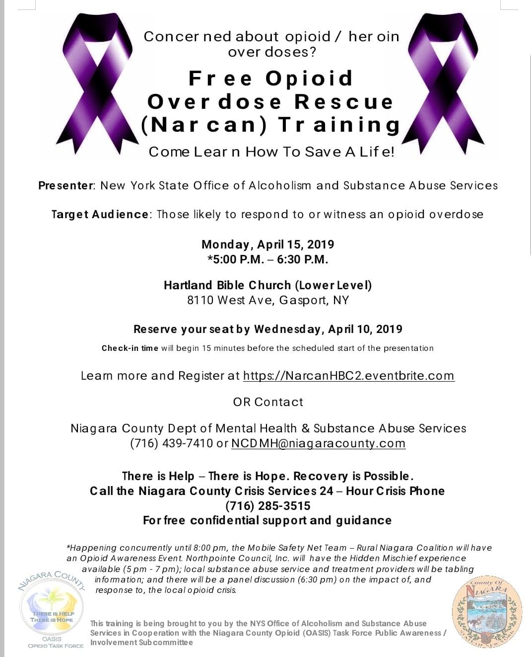 LIFE AND TIMES IN GASPORT, NEW YORK: Narcan training