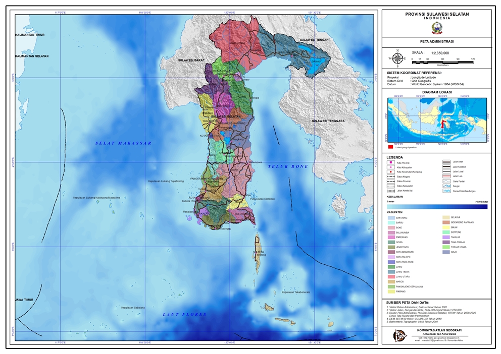 Peta Administrasi Provinsi di Sulawesi - Catatan Kuliah Geografi