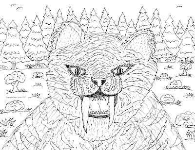 Robin's Great Coloring Pages: Smilodon to Color