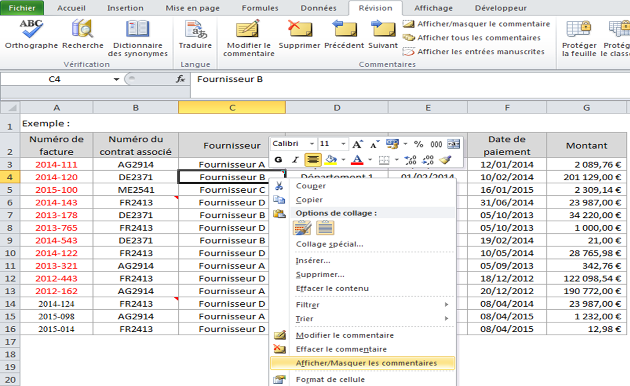 Comment mettre des commentaires dans des cellules - Compétences Excel Comment mettre des commentaires dans des cellules - Compétences Excel