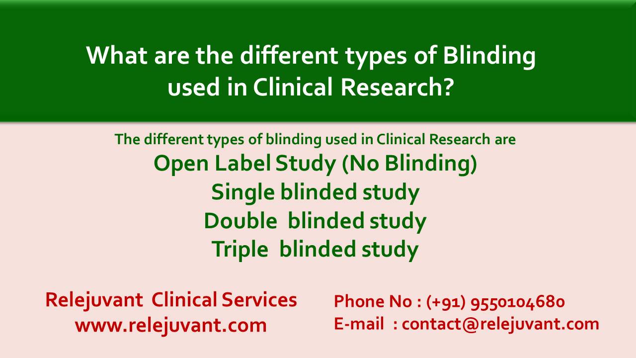 What are different types of blinding in Clinical Research | Relejuvant ...