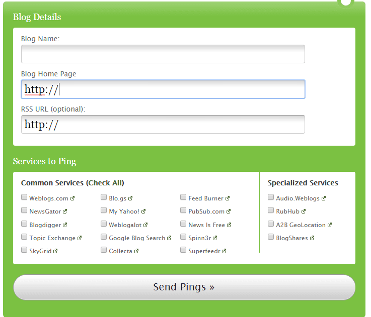 Situs Website Ping Untuk Blogger