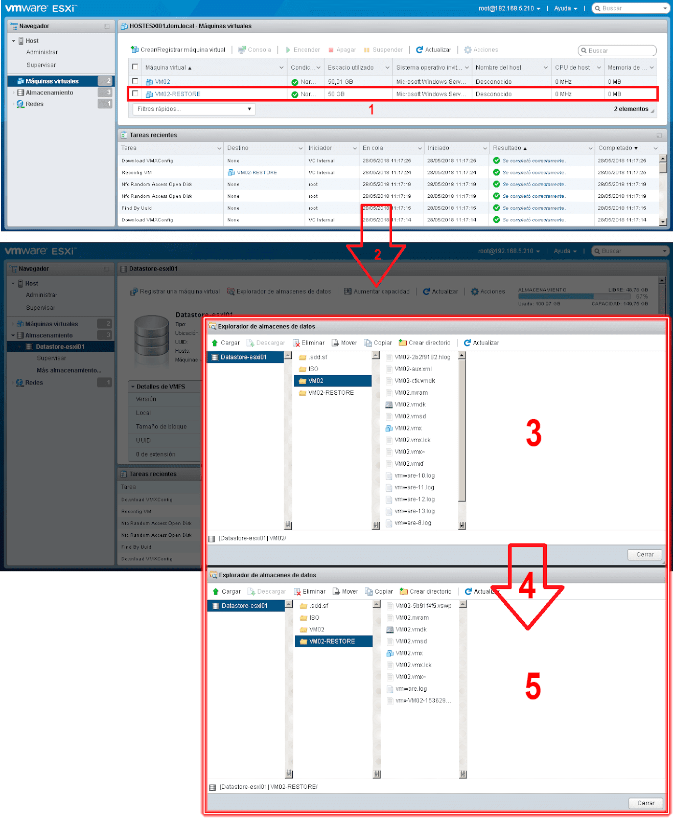 Pantallazos.es: Vembu BDR: Live Recovery to ESX(i) Server.
