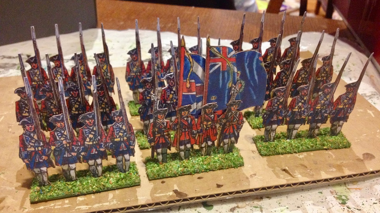 Grid based wargaming - but not always: A few more Jacobite Paper Soldiers