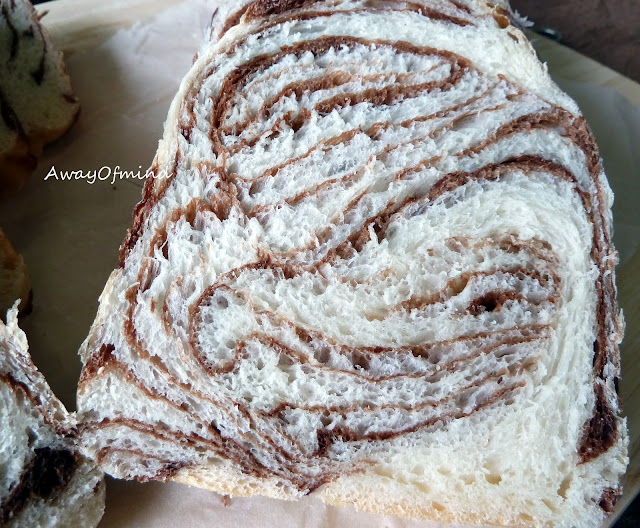 Awayofmind Bakery House: Chocolate Marble Bread Toast 65C Tangzhong ...