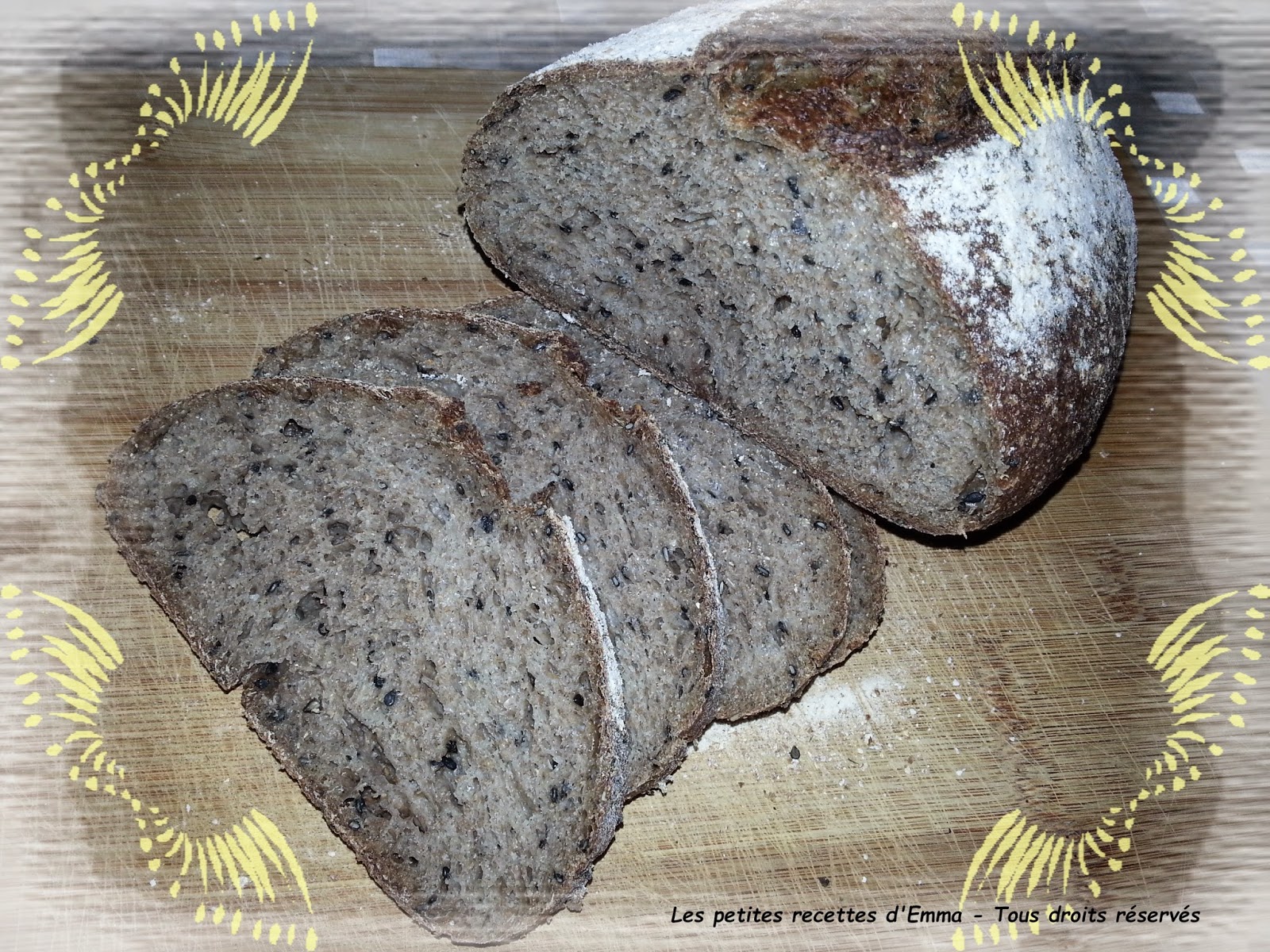 Les petites recettes d'Emma : Pain noir au levain de blé T150 à IG BAS