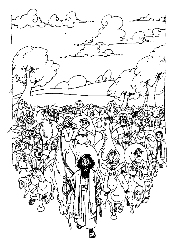 El Pueblo de Israel cruzando el desierto para colorear ~ Dibujos ...