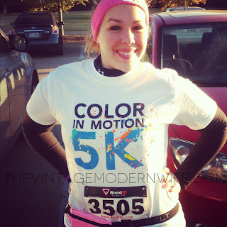 I survived the Color in Motion 5k - The Vintage Modern Wife