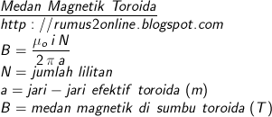 Rumus2 Fisika : Rumus Fisika Medan Magnetik