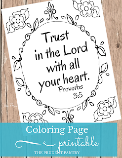 The Prudent Pantry: Trust in the Lord with all your heart (a coloring page)